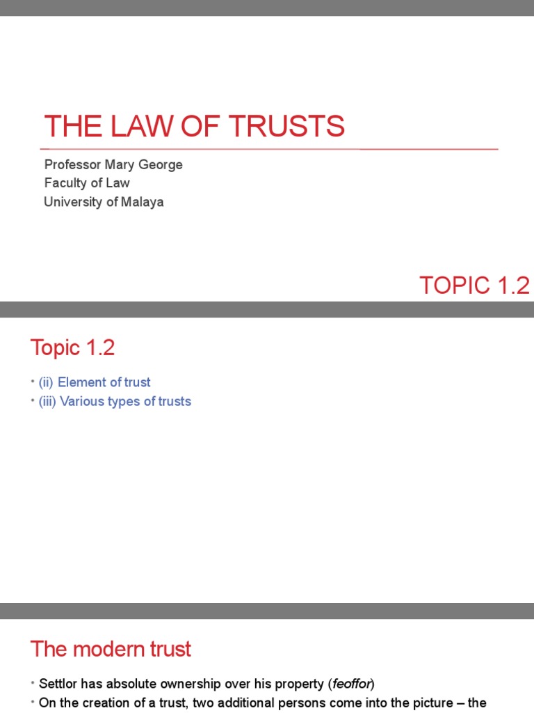 4 - Introduction To The Law of Trusts 2 | PDF | Trust Law | English Trust Law