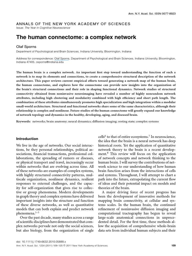 The Human Connectome A Complex Network | PDF | Brain | Cerebral Cortex