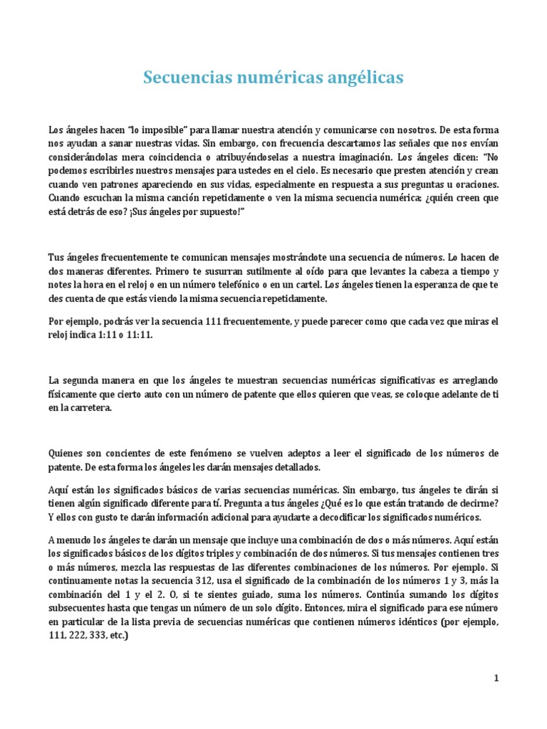 Significado de Secuencias Numéricas Angélicas | PDF | Dios | Amor