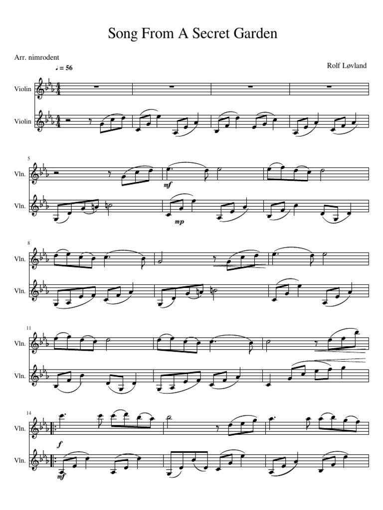 Secret Garden - Score and Parts | PDF