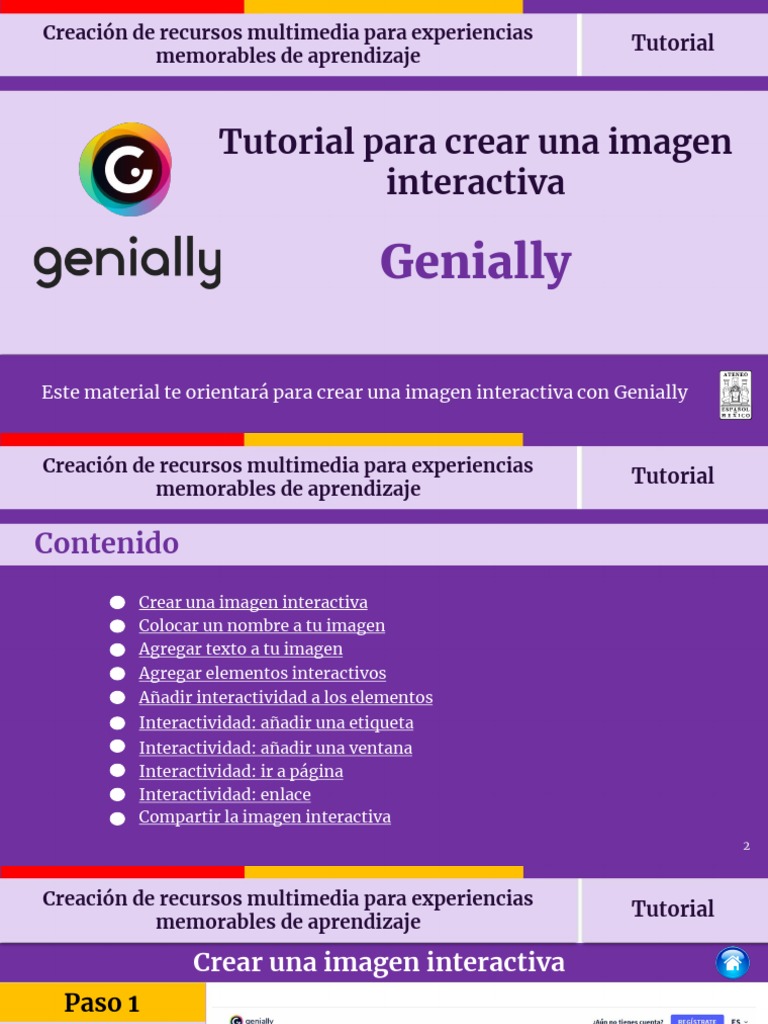 Tutorial - Genially - Imagen Interactiva | PDF | Multimedia