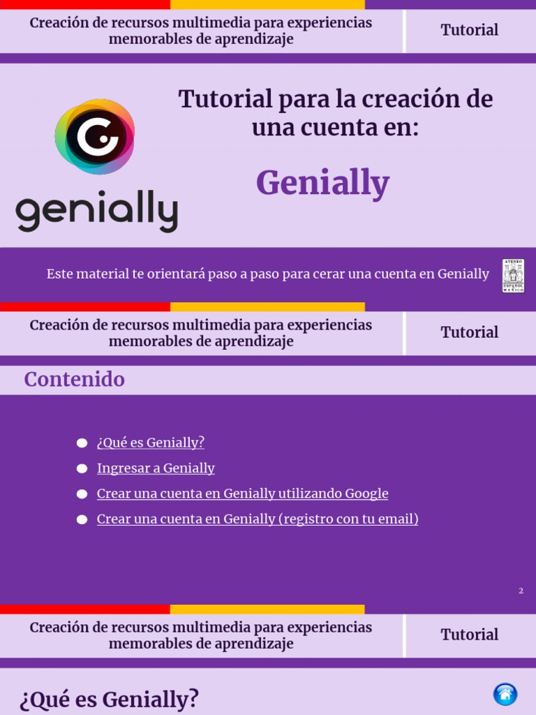 Tutorial - Crear Cuenta en Genially | PDF | Multimedia | Software