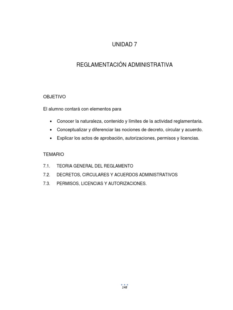 Unidad 7 Dcho Admvo 1 | PDF | Regulación | Ejecutivo (gobierno)