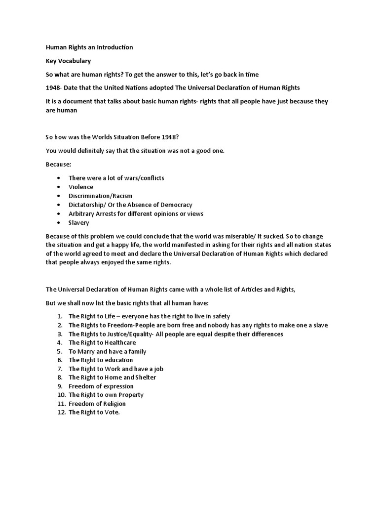 Intro to Human Rights Basics | PDF | Politics | Social Science