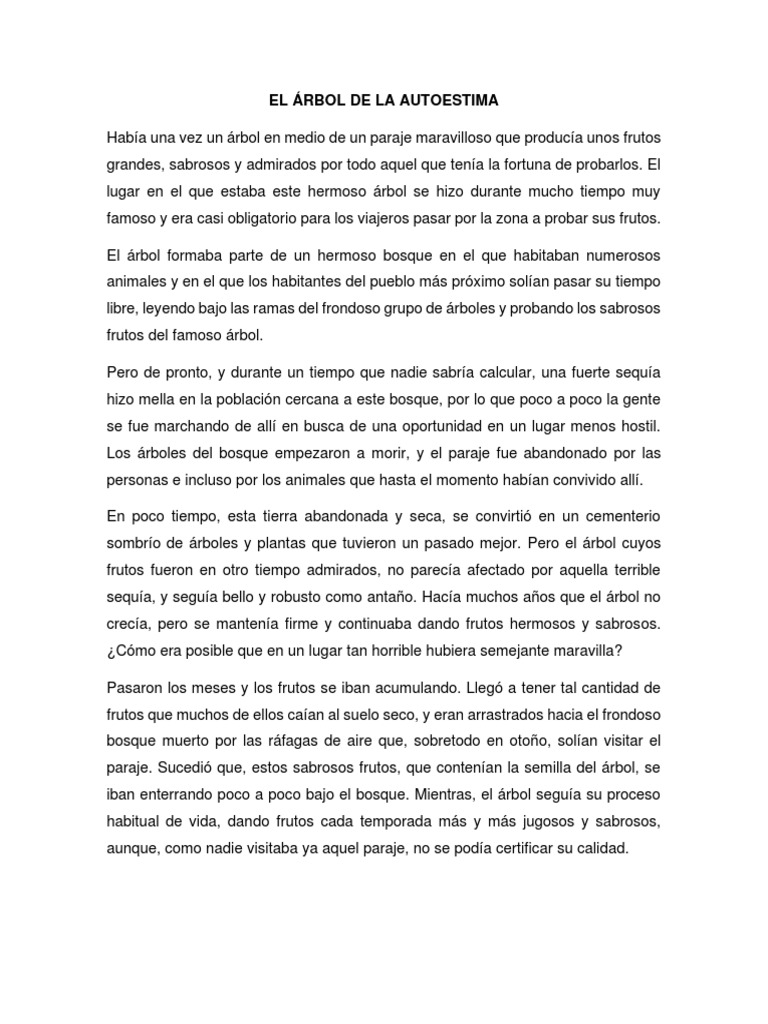 EL ÁRBOL DE LA AUTOESTIMA | PDF | Arboles
