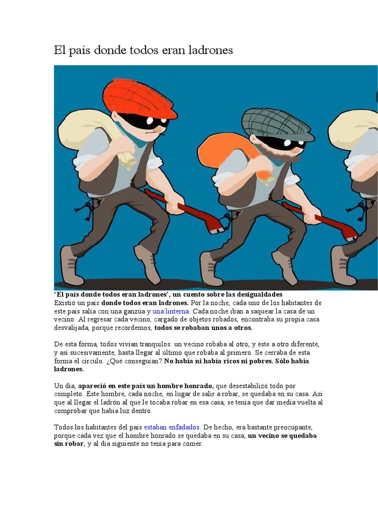 Cuento 12 El País Donde Todos Eran Ladrones | PDF