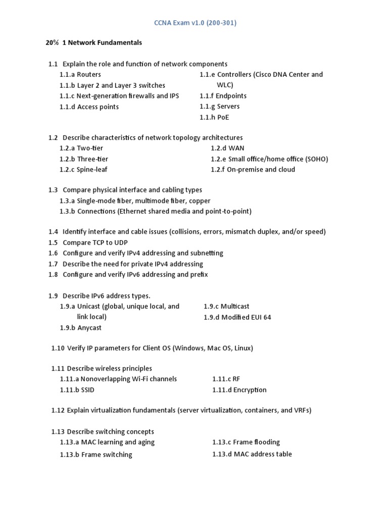 Ccna Exam V12 Pdf Ip Address Computer Network