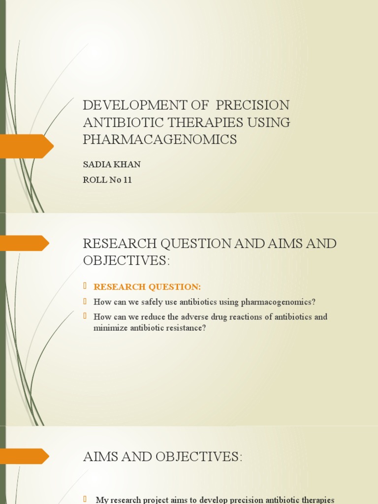 Development of Precision Antibiotic Therapies Using Pharmacogenomics | PDF | Pharmacogenomics ...