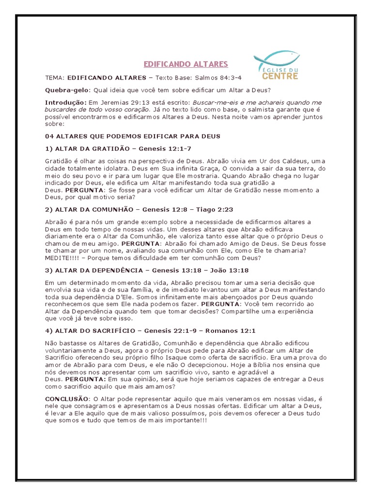 Edificando Altares | PDF | Abraão | Gênesis (livro)