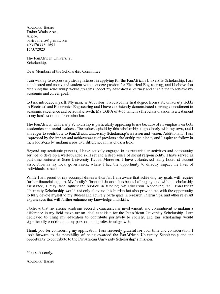 Cover Letter PAU | PDF | Cognition | Behavior Modification