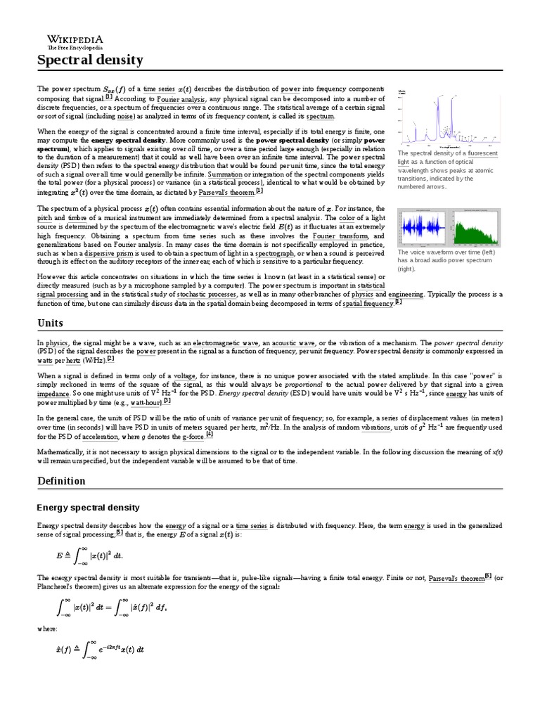Spectral Density | Download Free PDF | Spectral Density | Telecommunications Engineering