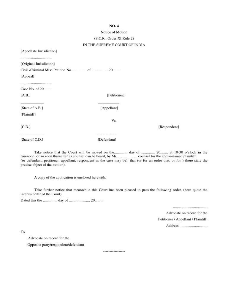 Notice of Motion | Download Free PDF | Appeal | Defendant