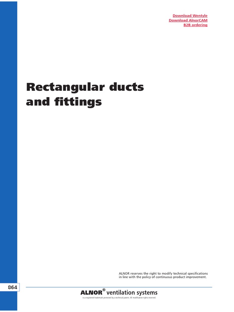 System Description Rectangular Ventilation Ducts Fittings | PDF | Duct (Flow) | Sheet Metal