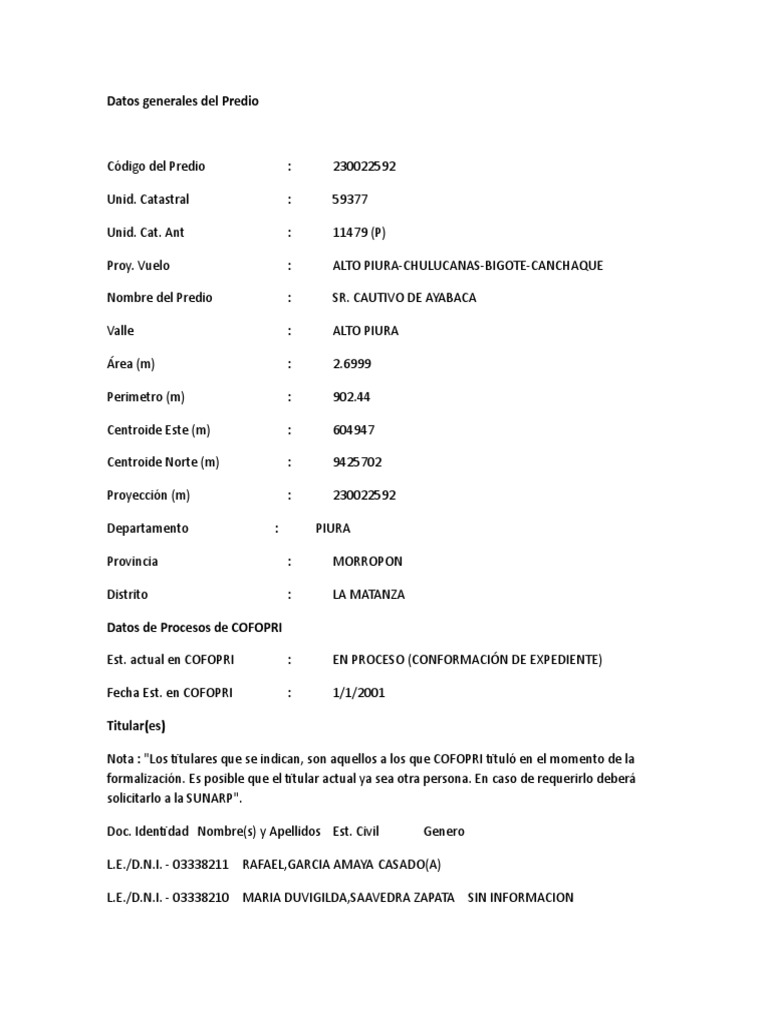 Cofopri Info1 | PDF | Costa Rica