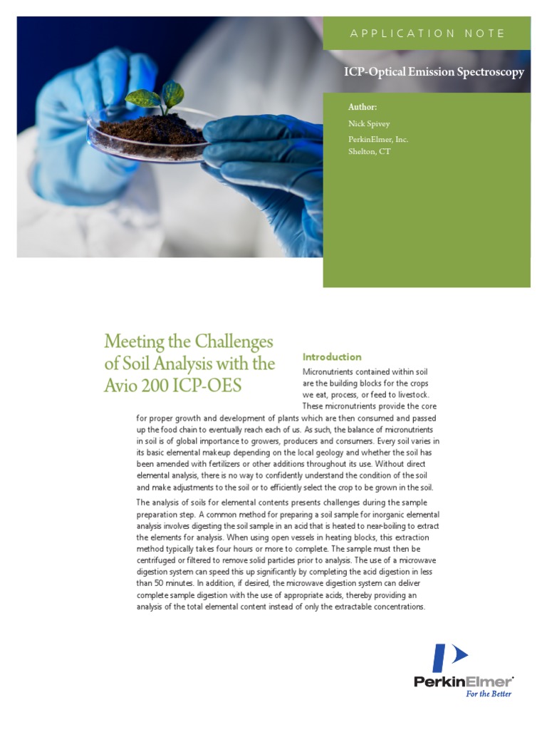Avio 200 ICP-OES Soil Micronutrients Application Note (012881_01) | PDF ...