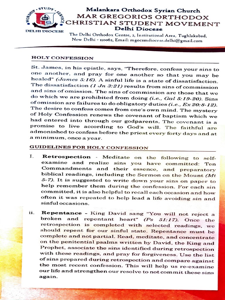 Booklet On Holy Confession (English) | PDF | Penance | Confession ...