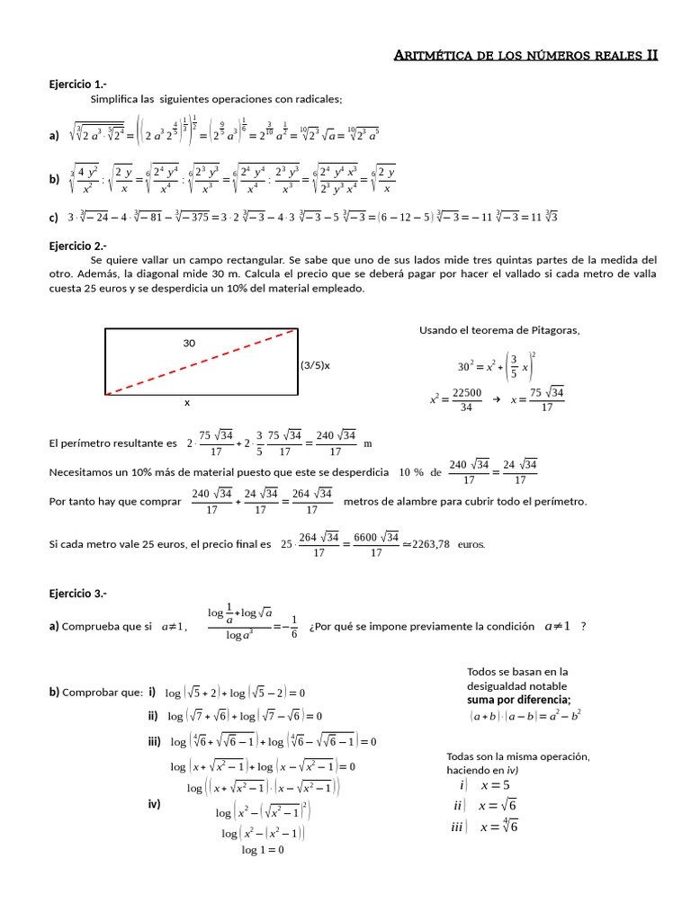 03 Ejercicios Soluciones | PDF | Matemática Elemental | Álgebra abstracta
