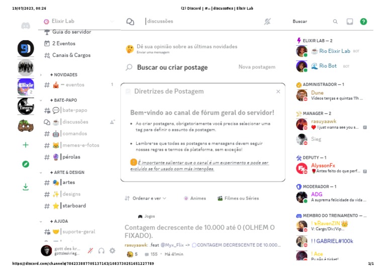 Discord - # Discussões - Elixir Lab | PDF
