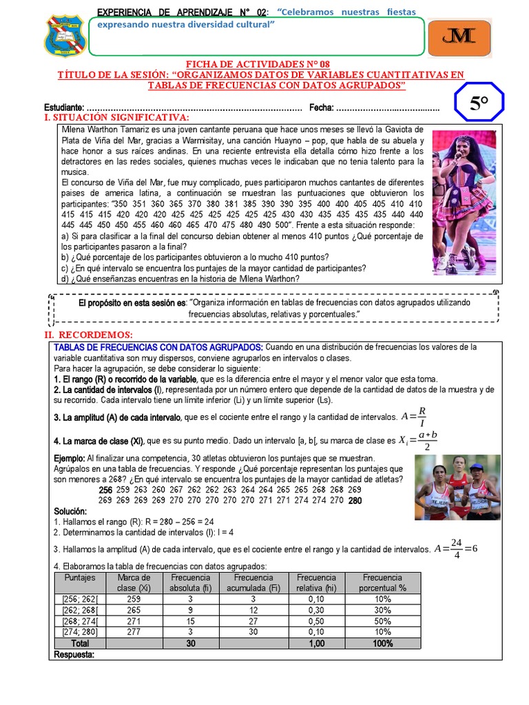 Ficha 8 - 5to - Eda2 | PDF | Metrología