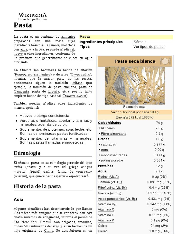 Pasta | PDF | Pasta | Cocina italiana