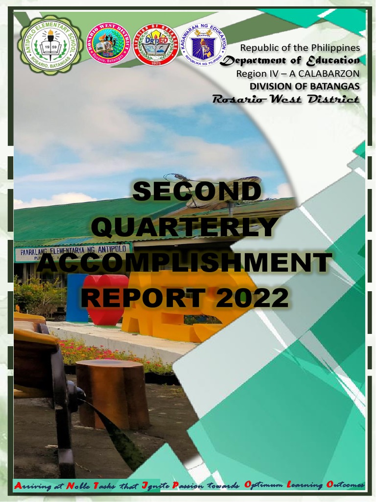 Second Quarter Accomplishment Report 2022 | PDF | Teachers | Learning