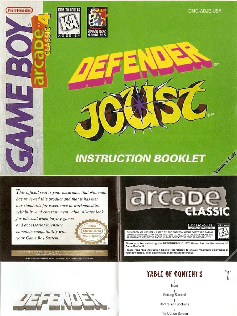Arcade Classic No. 4 - Defender & Joust | PDF