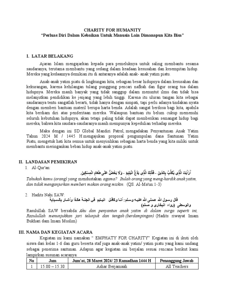 Proposal Charity | PDF