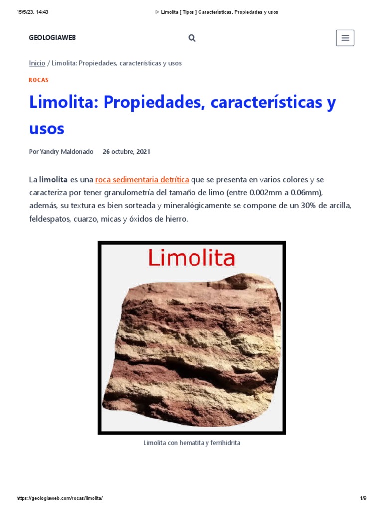 Limolita (Tipos) Características, Propiedades y Usos | PDF | Roca ...