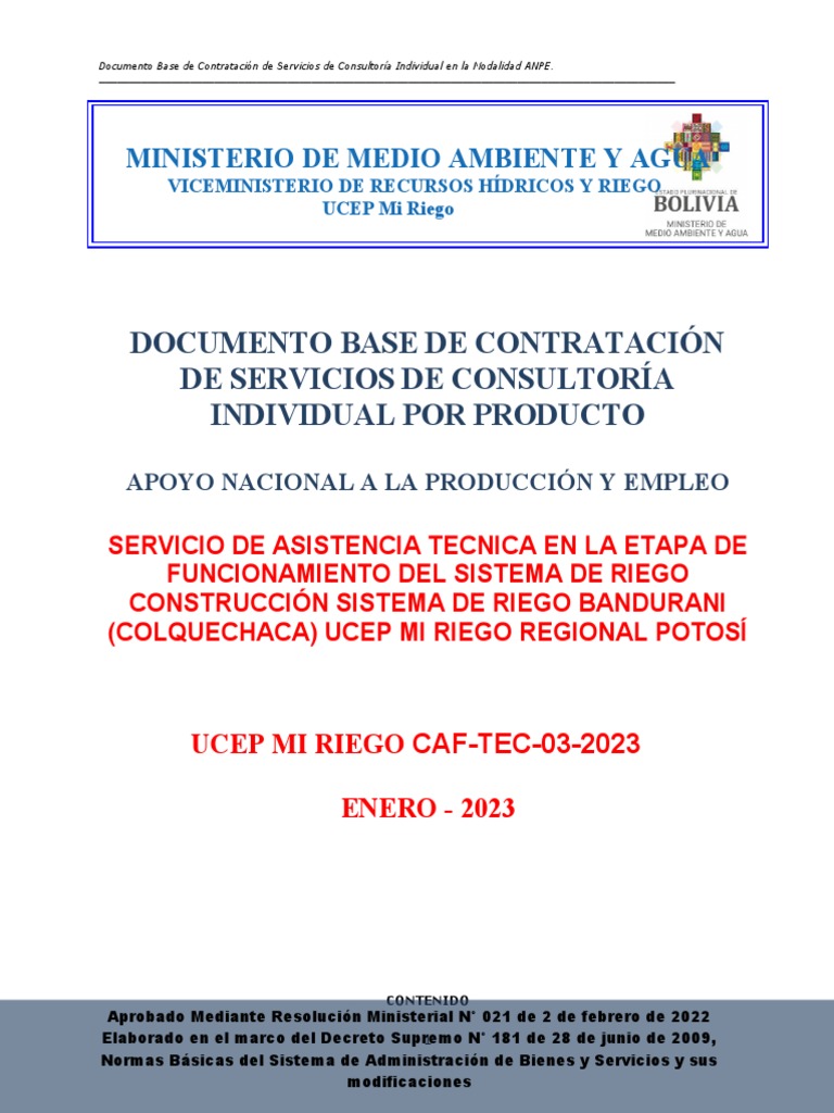 Documento Base de Contratación de Servicios de Consultoría Individual Por Producto | Descargar ...