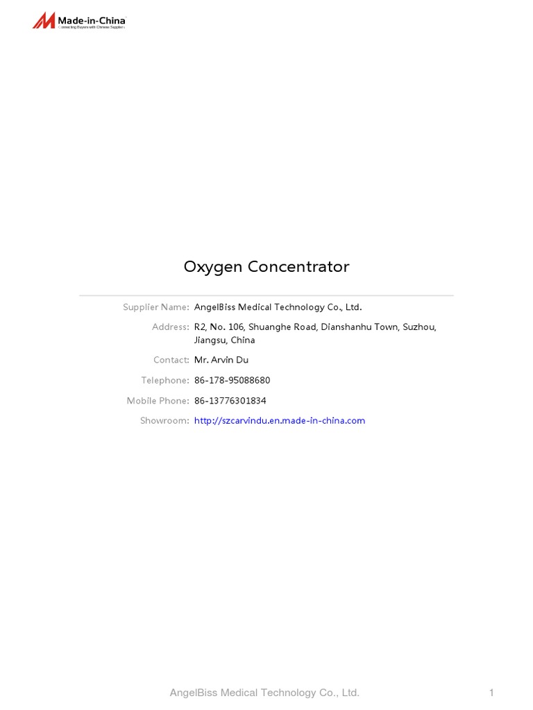 Oxygen Concentrator 2 | PDF | Oxygen | Electricity
