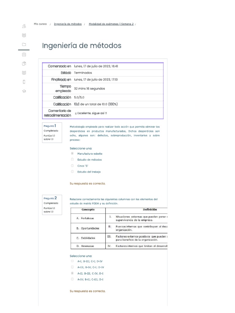 Modalidad de examenes_ Semana 2_ Ingeniería de Métodos | PDF Modalidad de examenes_ Semana 2_ Ingeniería de Métodos | PDF