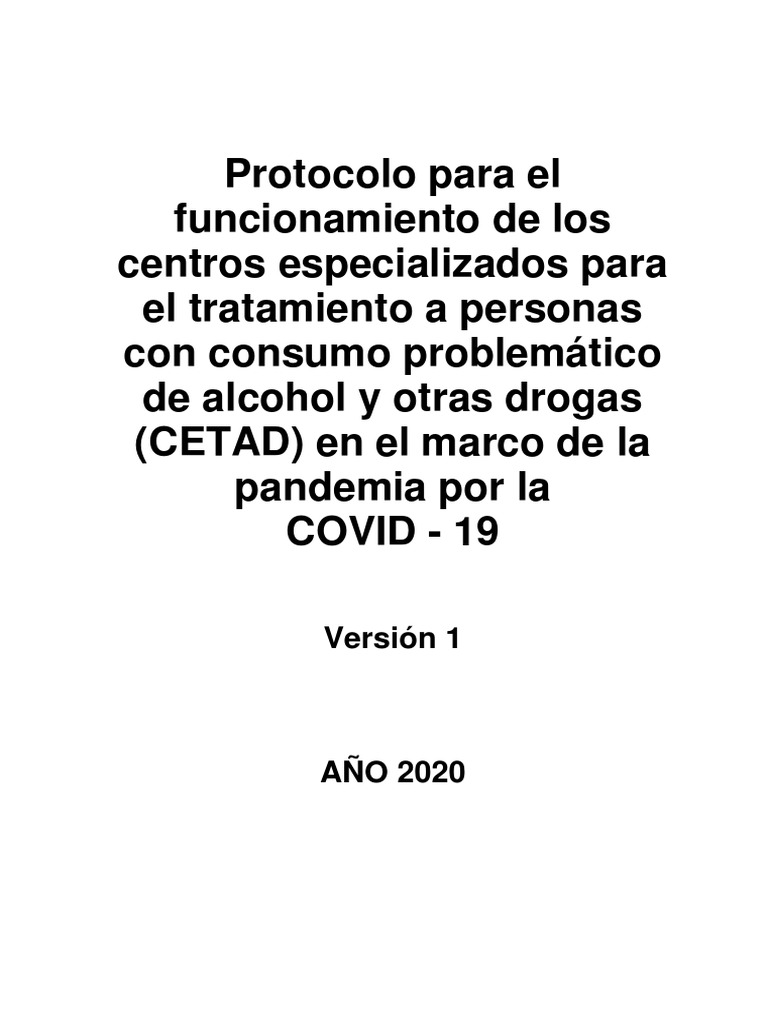 Protocolo CETAD COVID-19 2020 | PDF | Lavado de manos | Cuidado de la salud