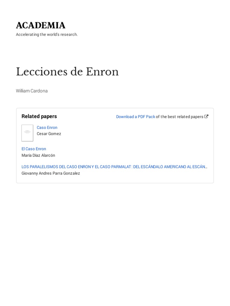 Lecciones de Enron y Arthur Andersen Co-With-Cover-Page-V2 | PDF ...