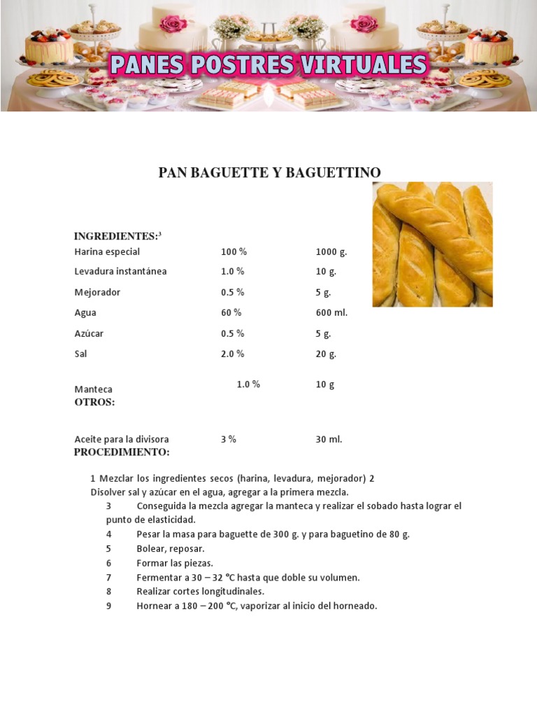 Recetas de Panes Franceses | PDF | Panes | Levadura