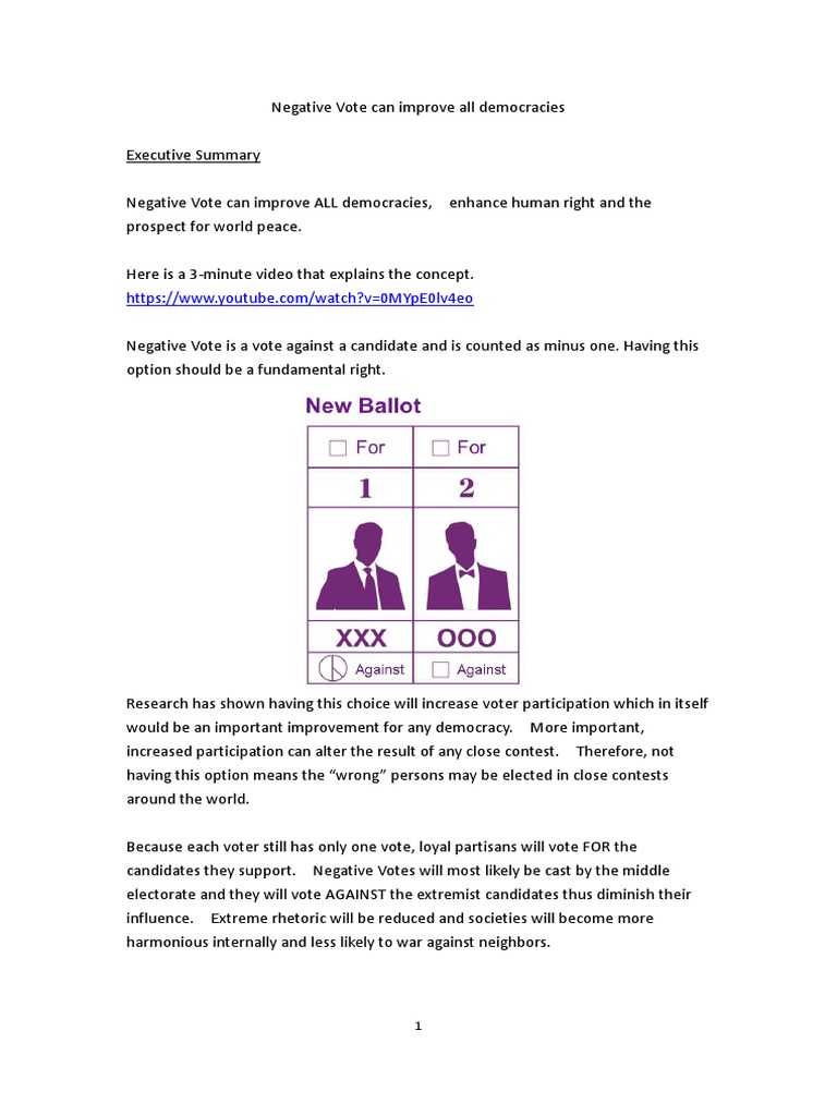 NegativeVoteAssociation e | PDF | Voting | Voter Turnout