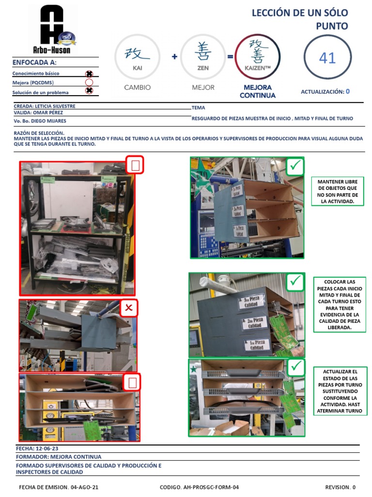 LUP-41 Rev. 0 Rack de Piezas Muestra | PDF