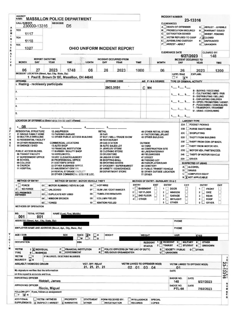 Massillon Police Documents | PDF