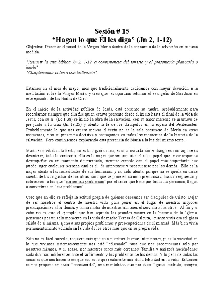 01.-Hagan Lo Que Él Les Diga | PDF | María, madre de Jesús | Jesús