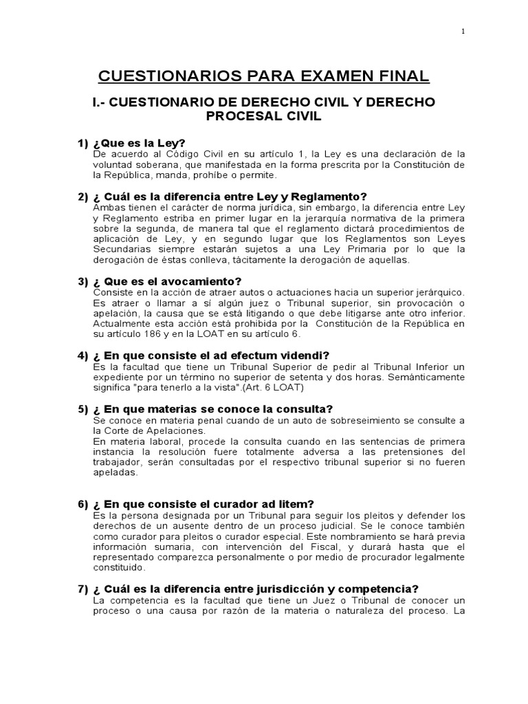 Guia para Examen Final | PDF | Sentencia (ley) | Apelación