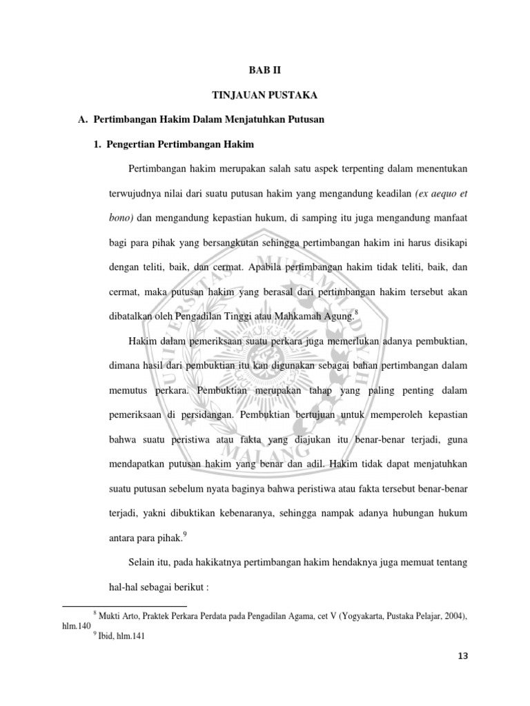 Pertimbangan Hakim Dalam Menjatuhkan Putusan | PDF