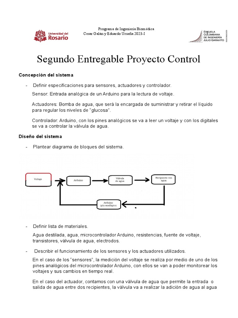 Segundo Entregable Proyecto Control: Concepción Del Sistema | PDF | Arduino | Microcontrolador