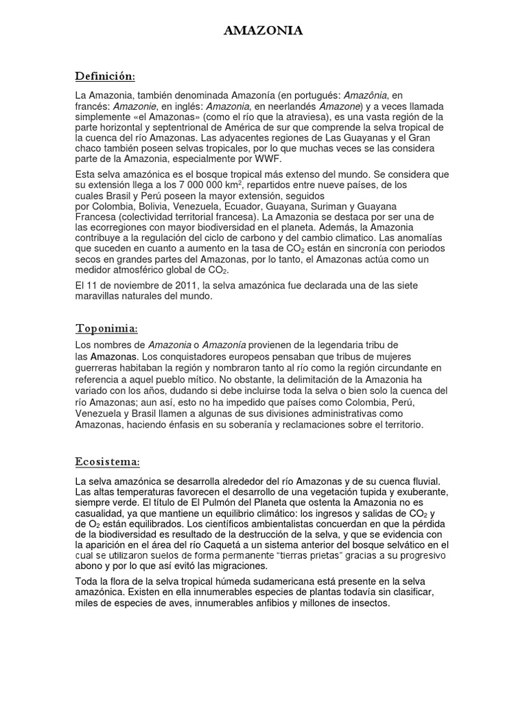 AMAZONIA | PDF | Selva amazónica