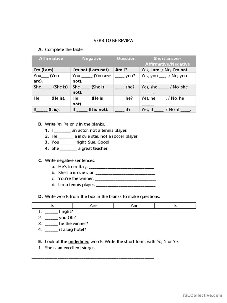 Verb To Be Quiz | PDF | Human Communication | Language Families