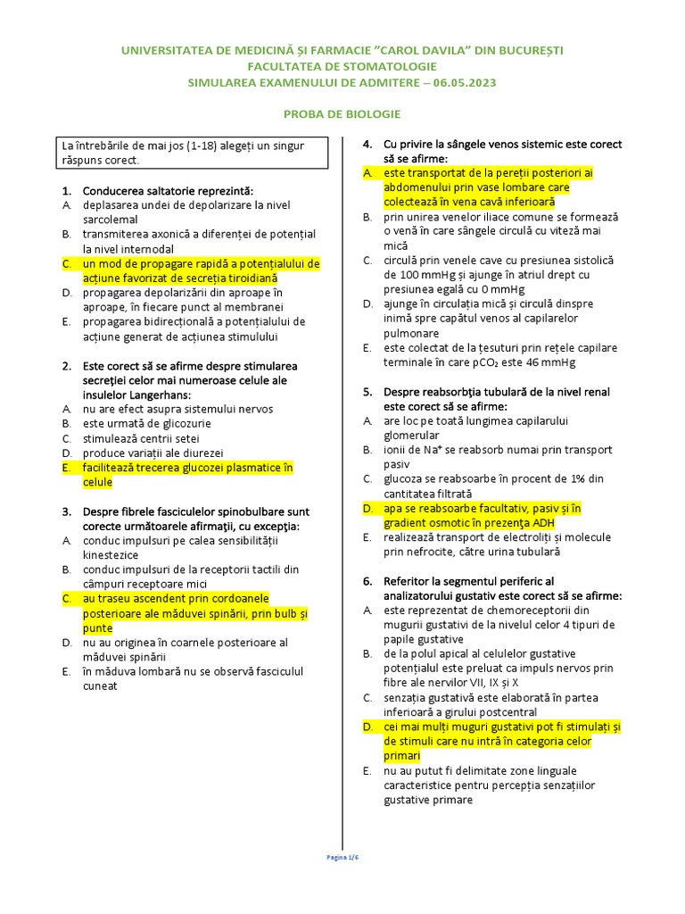 Simulare MD 2023 | PDF