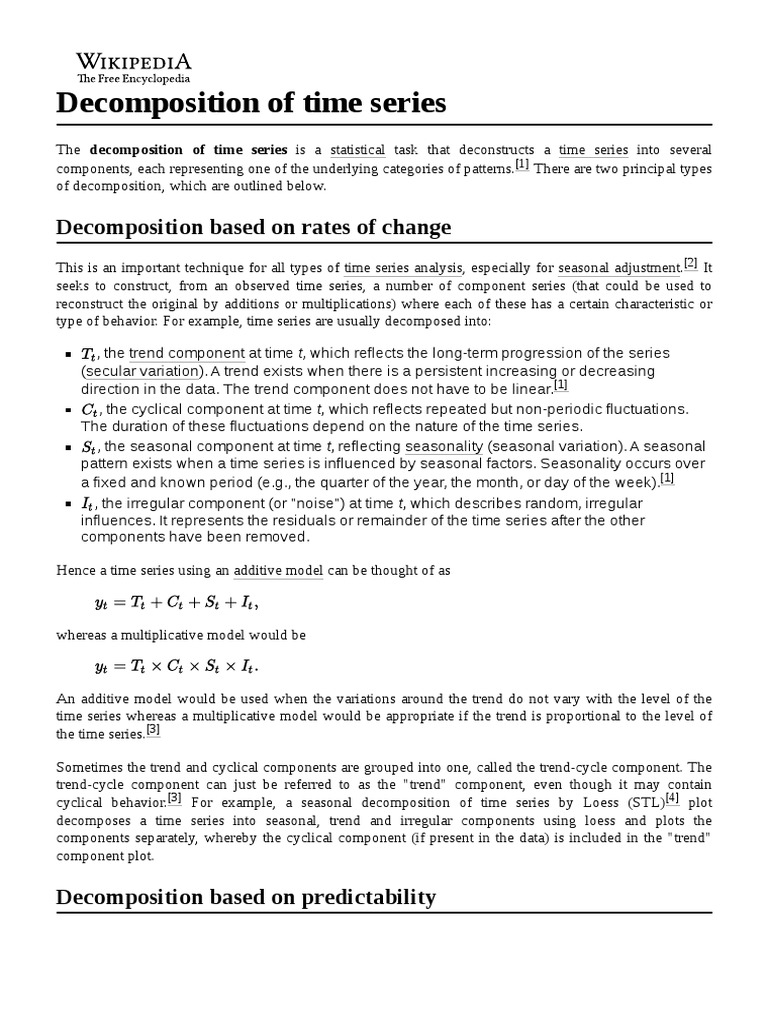 Decomposition of Time Series | PDF | Seasonality | Statistical Inference