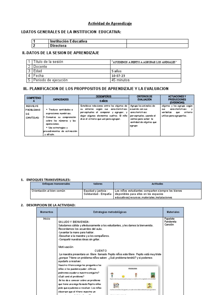 Actividad para Clase Modelo | PDF | Evaluación | Aprendizaje