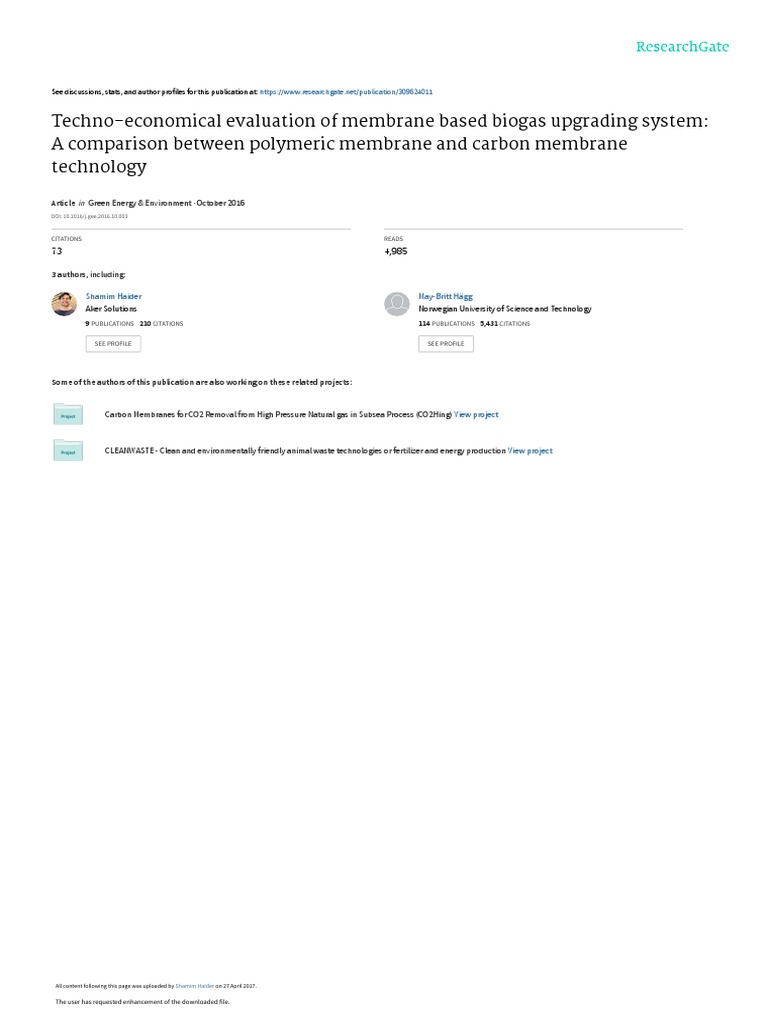 A Three-Stage Membrane System Integrated Into Aspen HYSYS - 2016 | PDF ...