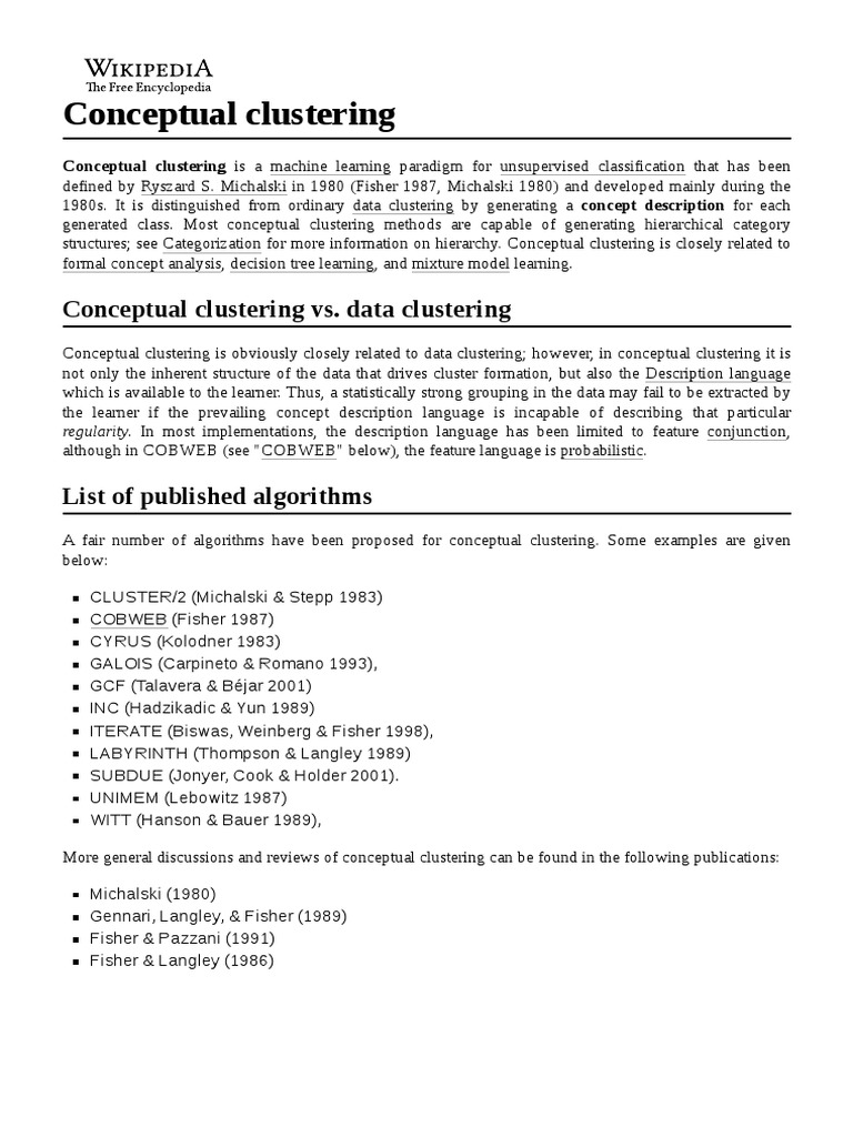 Conceptual Clustering Pdf Computer Programming Artificial 2263