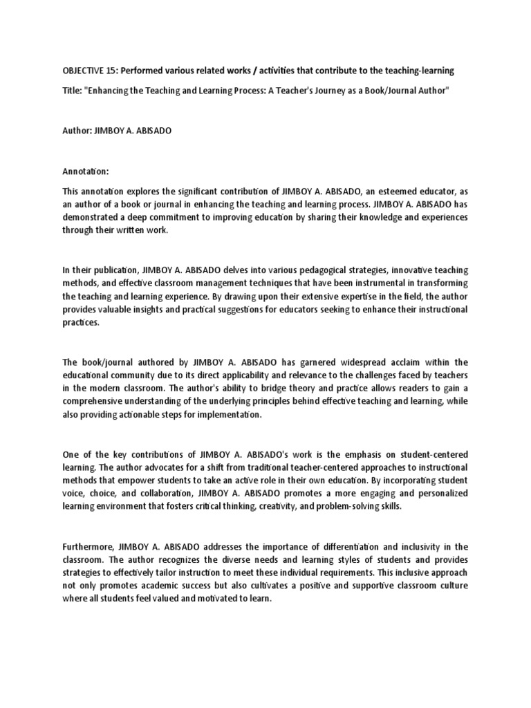 Objective 15 | PDF | Learning | Communication