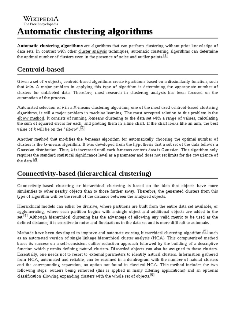 Automatic Clustering Algorithms | Download Free PDF | Cluster Analysis ... Automatic Clustering Algorithms | Download Free PDF | Cluster Analysis ...